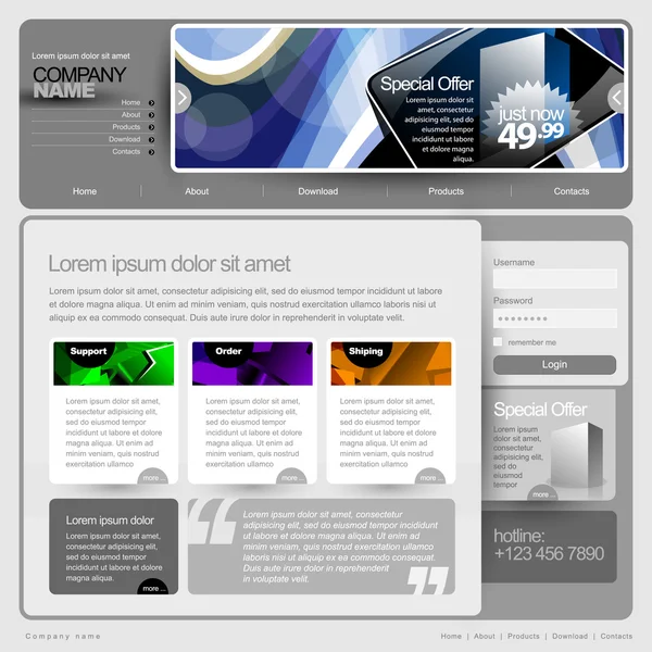 Gray Website Template 960 Grid. Stock Vector Image by ©Sooolnce #22440121