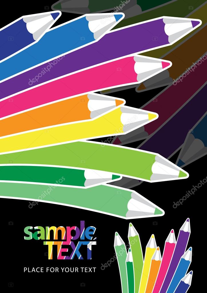 Abstract background with colored pencils Stock Vector Image by ...