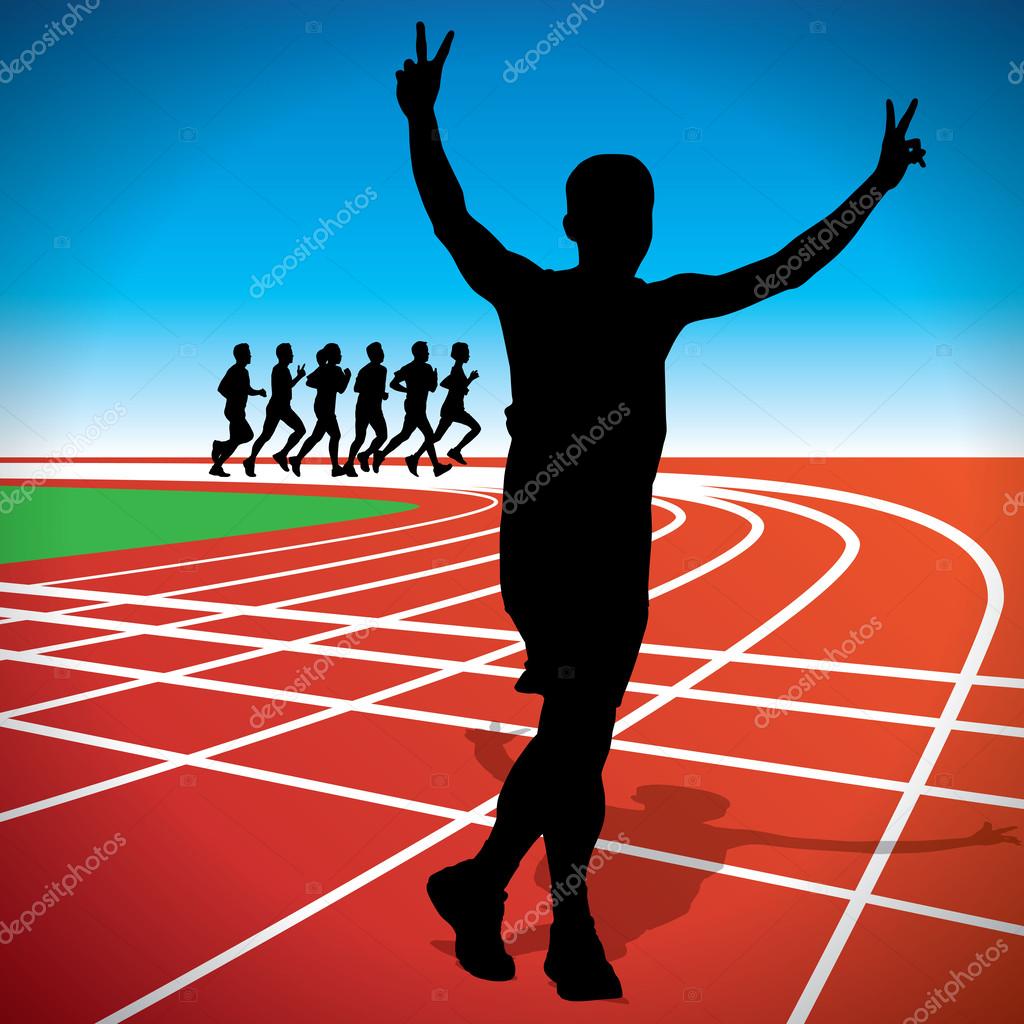 Running on track vector Stock Vector Image by ©tieataopoon #42824793
