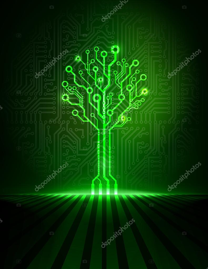 Circuit Board Vector Tree Circuit Board Vector Tree