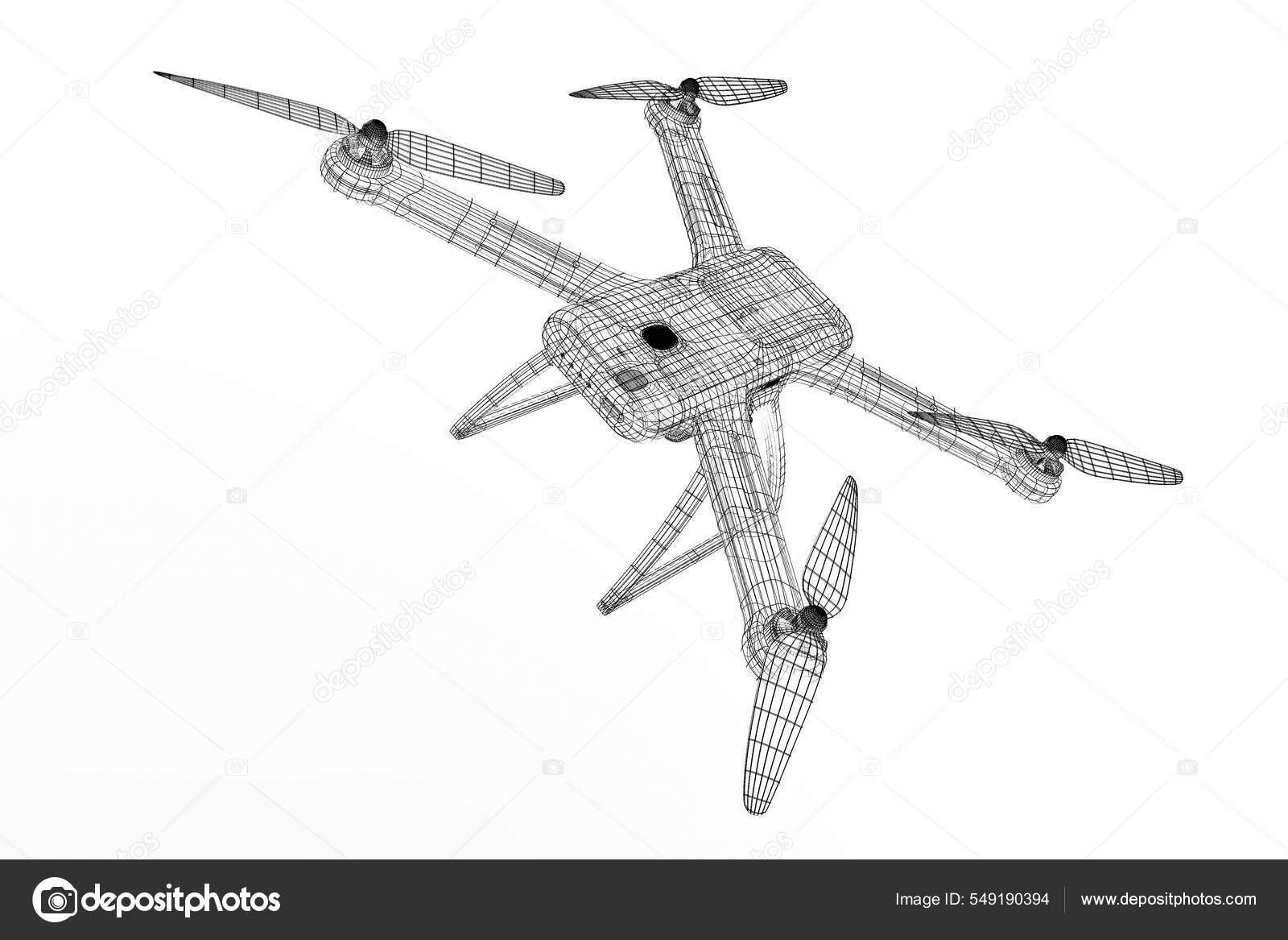 Rendering Drone Model Stock Illustration by ©Podsolnukh #549190394