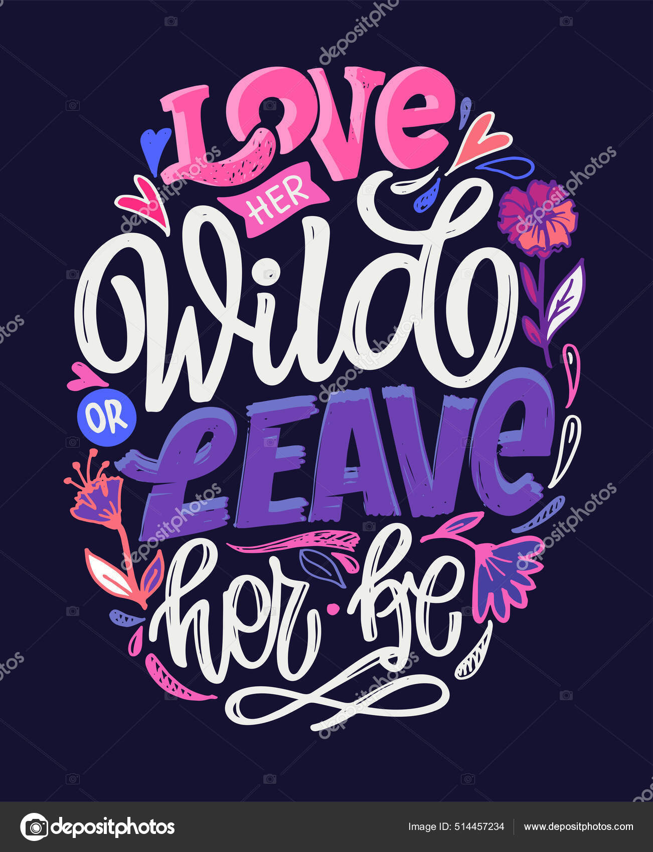 Hand Drawn Lettering Quotes Modern Calligraphy Style Life Slogans Print