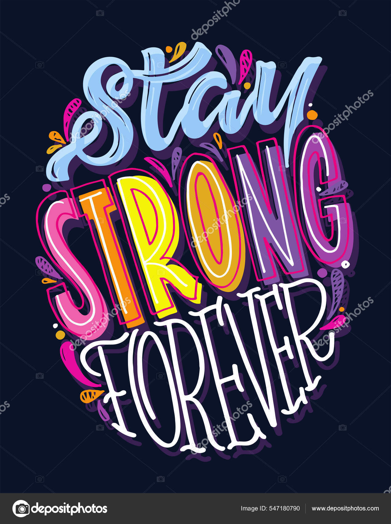 Motivation Hand Drawn Doodle Lettering Postcard Life Lettering Label ...