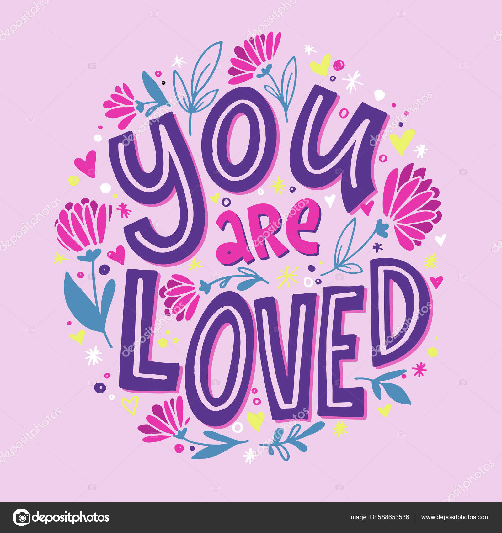 Cute Hand Drawn Doodle Lettering Postcard Lettering Art Template Banner ...