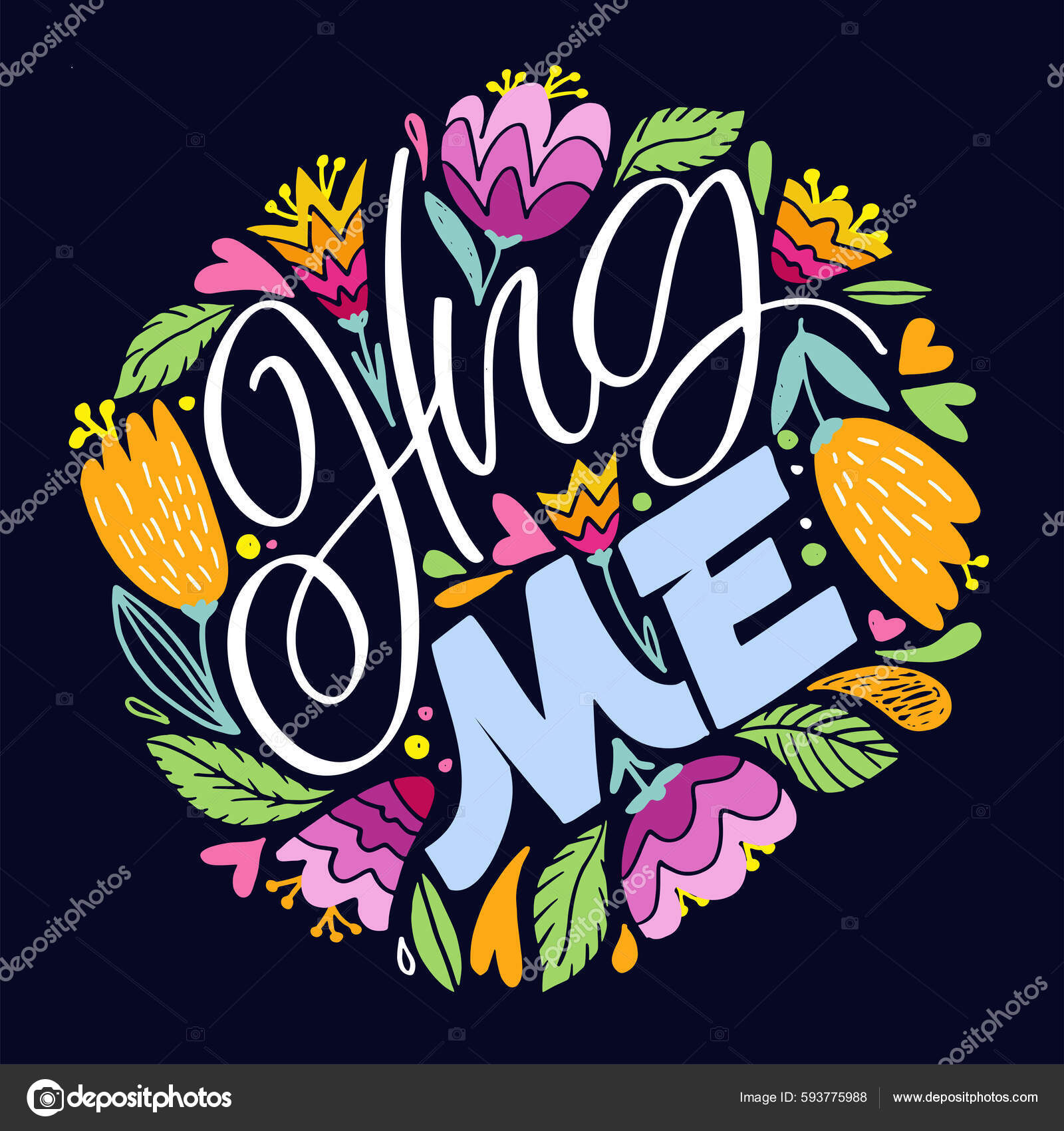 Cute Hand Drawn Doodle Lettering Postcard Lettering Art Shirt Design ...