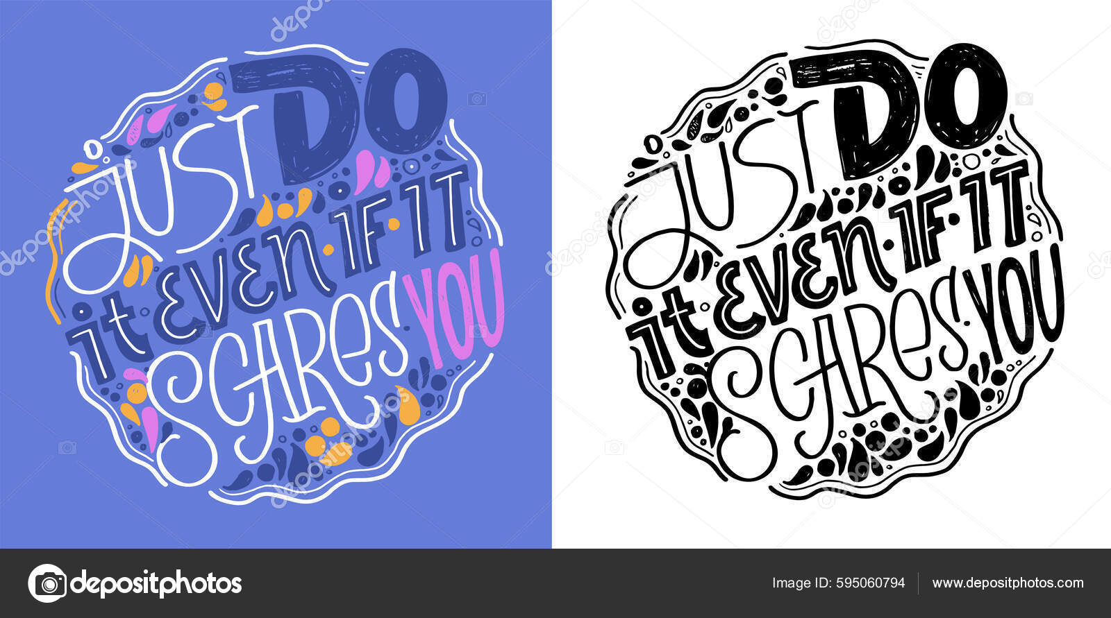 Cute Hand Drawn Doodle Lettering Postcard Lettering Motivation Art Life Stock Vector by ©jane55 ...