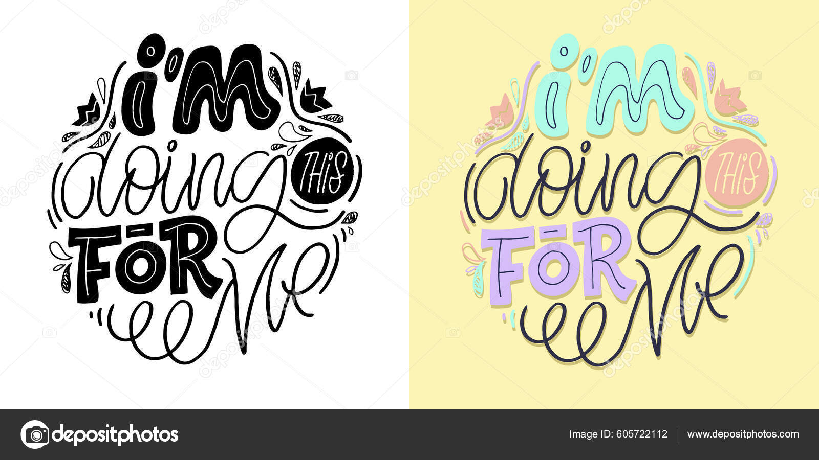 Cute Hand Drawn Doodle Lettering Motivation Postcard Art Lettering ...