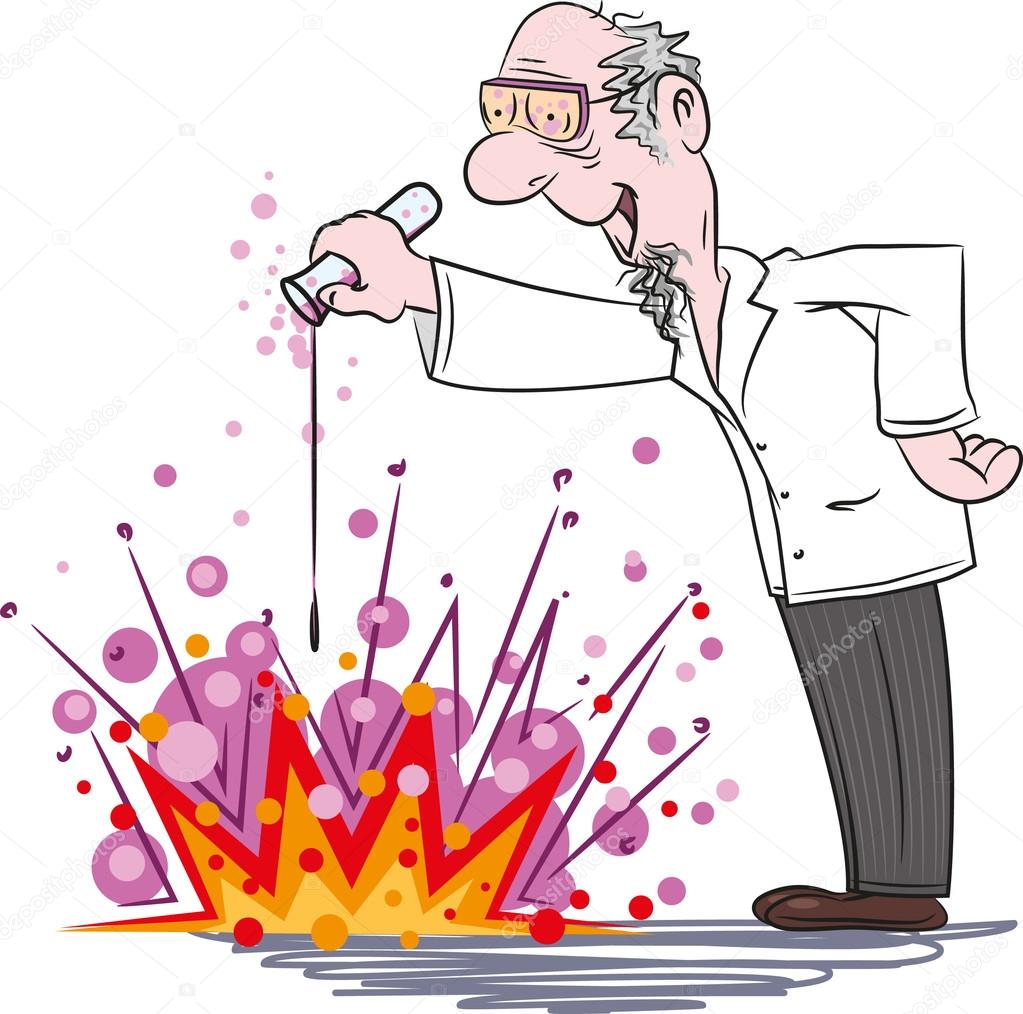 Mad Scientist Cartoon Explosion
