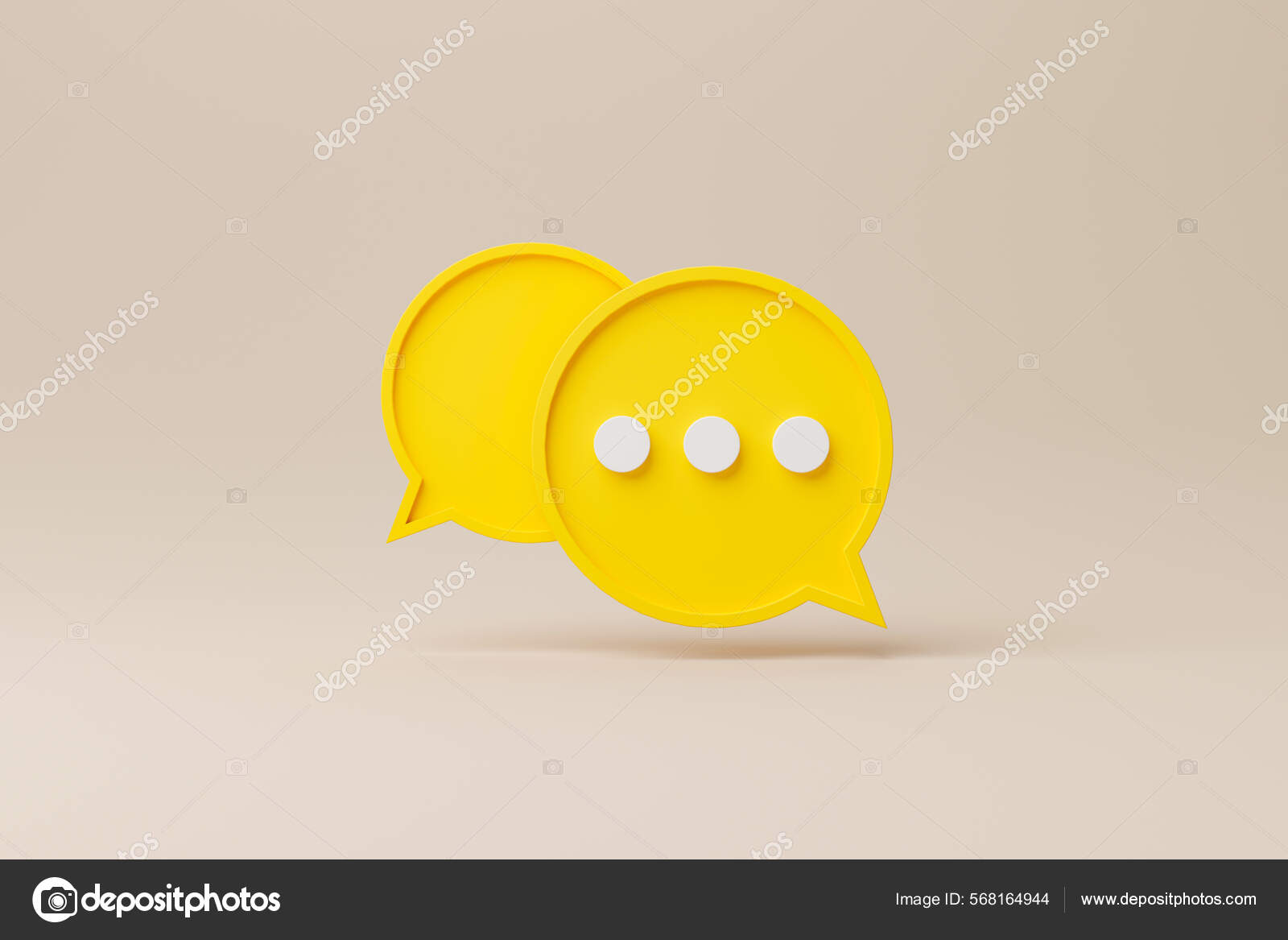 Yellow Speech Bubble Background Chat Icon Symbolic Online Message ...