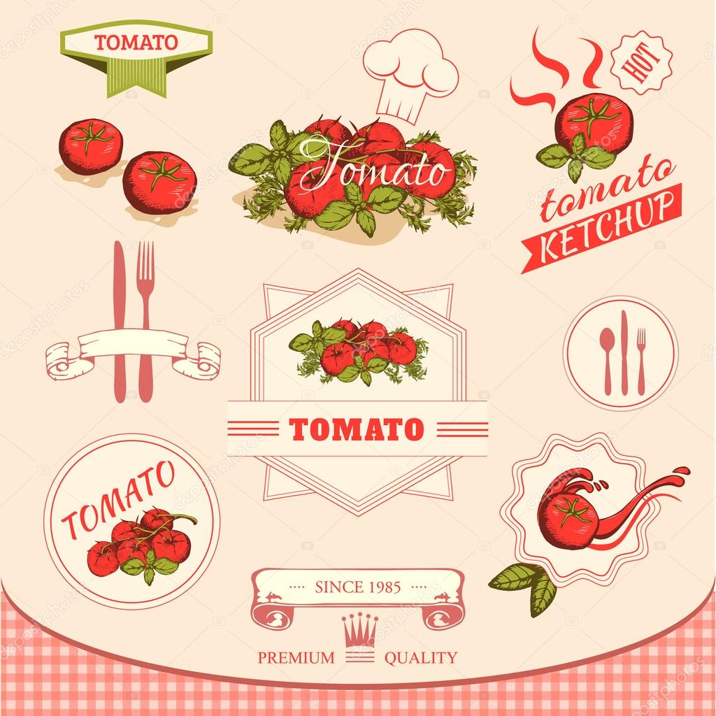 Tomato vegetables, product label packaging design Stock Vector Image by ...