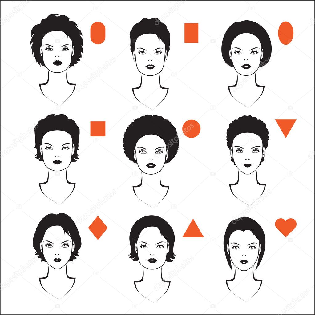 Womens Head Types Of Face Shape — Stock Vector © Eveleen 45830015