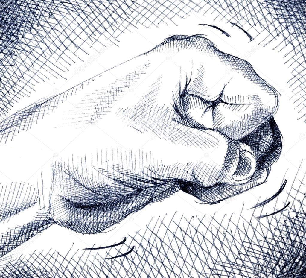 Fist knocking on a door — Stock Photo © robybret #30977793