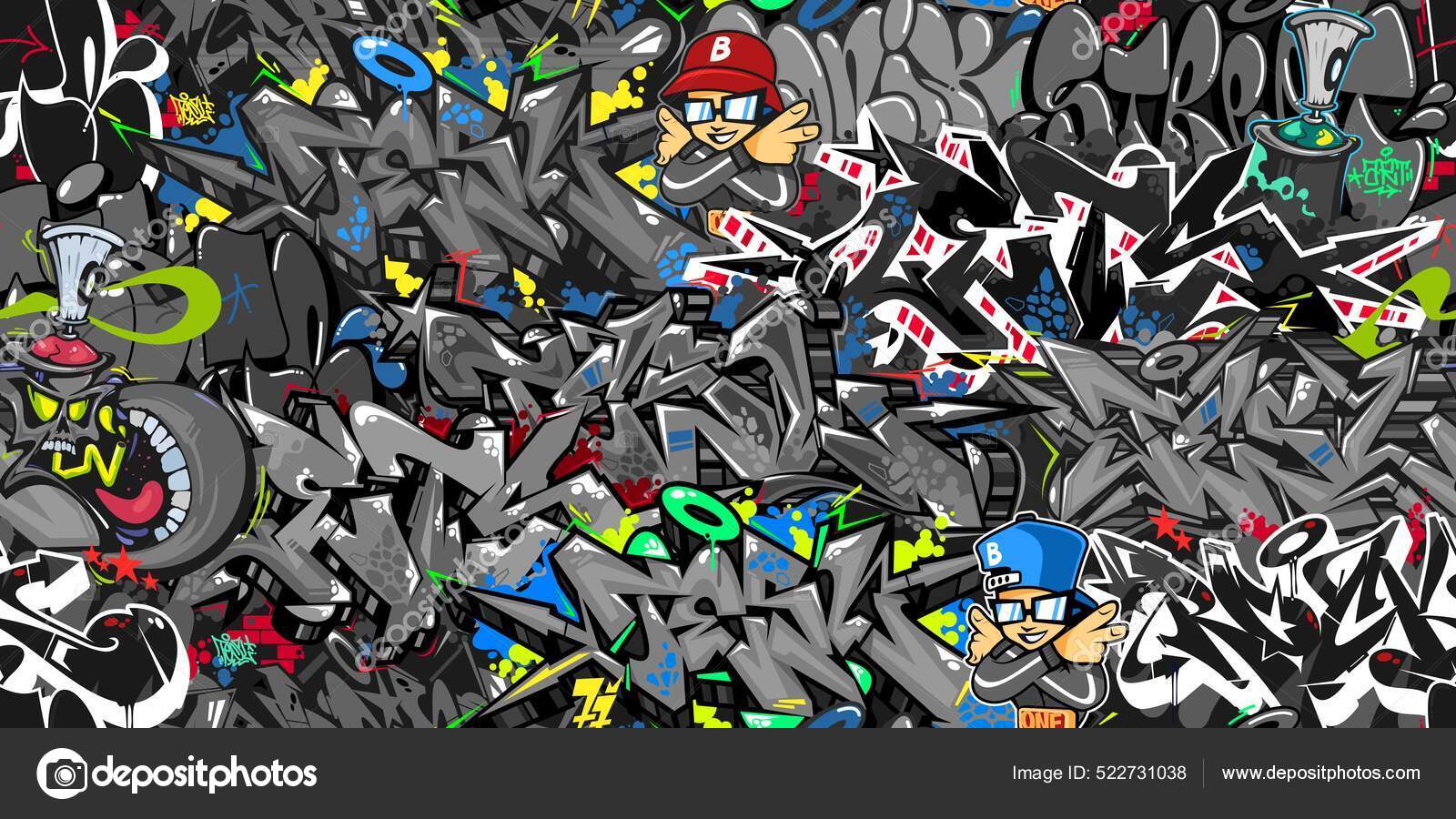 Graffiti Wall Urban Art Vector Background Stock Vector