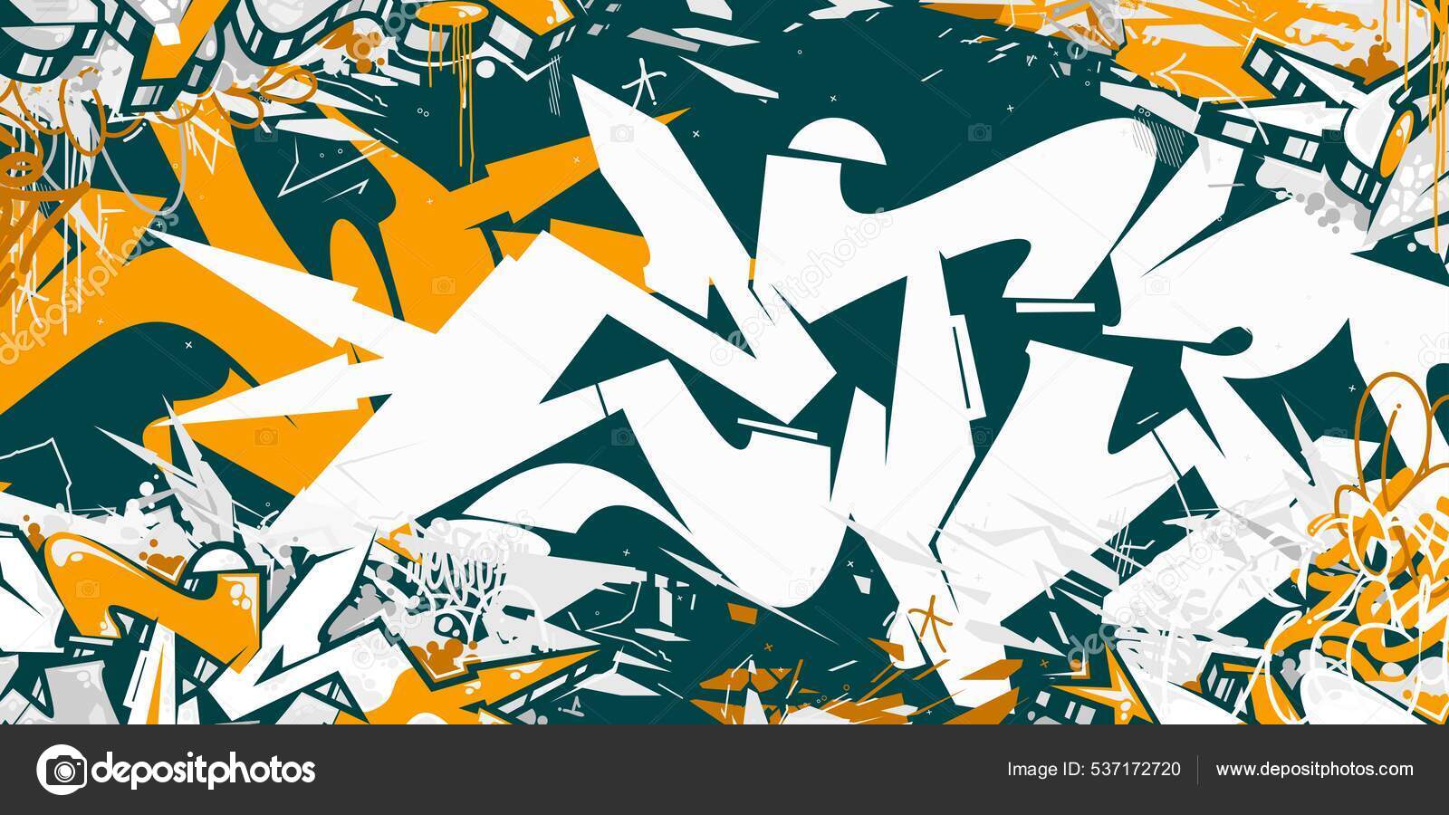 Abstract Hip Hop Street Art Graffiti Style Urban Calligraphy Vector ...