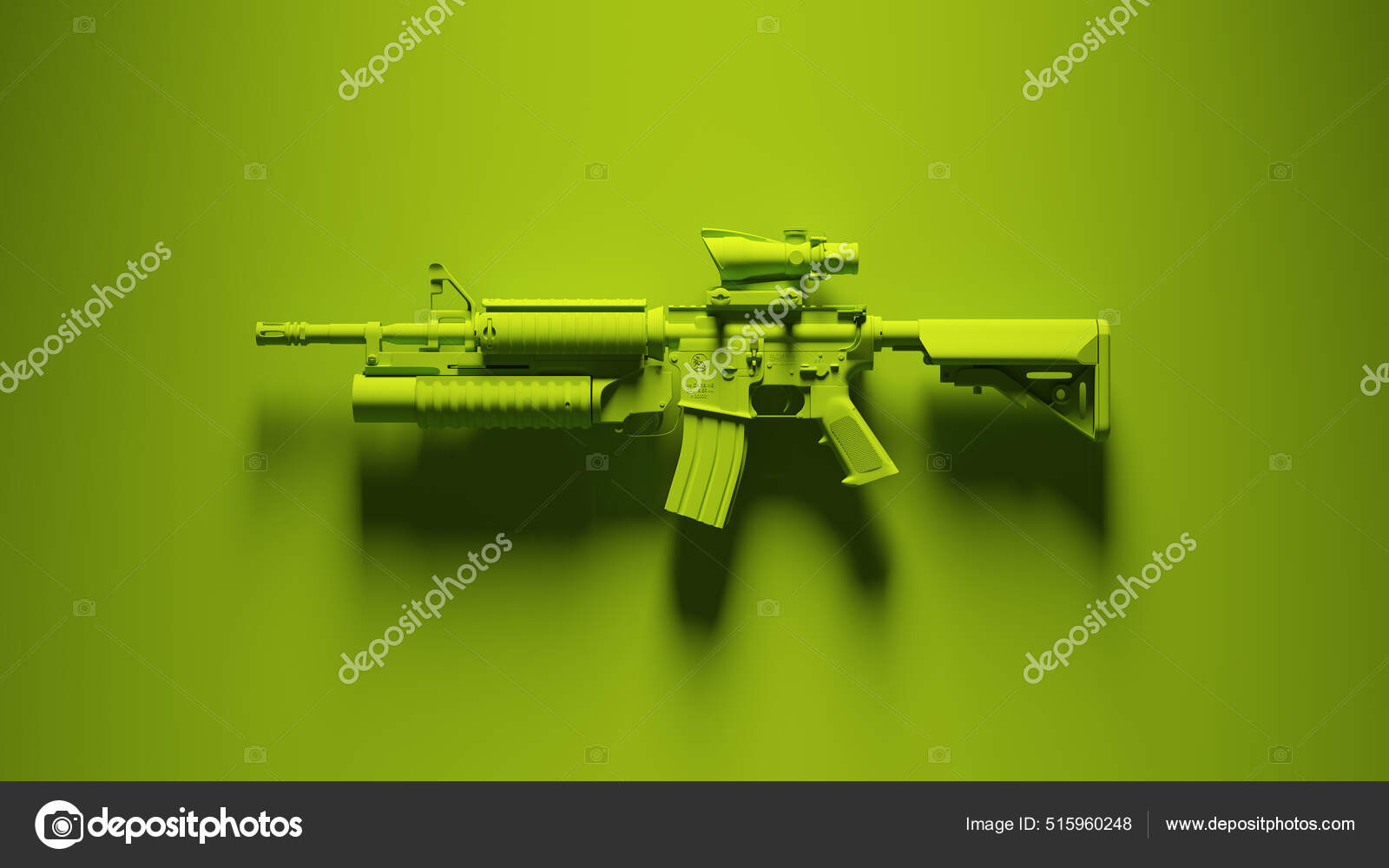 Representación Ilustración Arma Militar Verde — Foto de stock ...