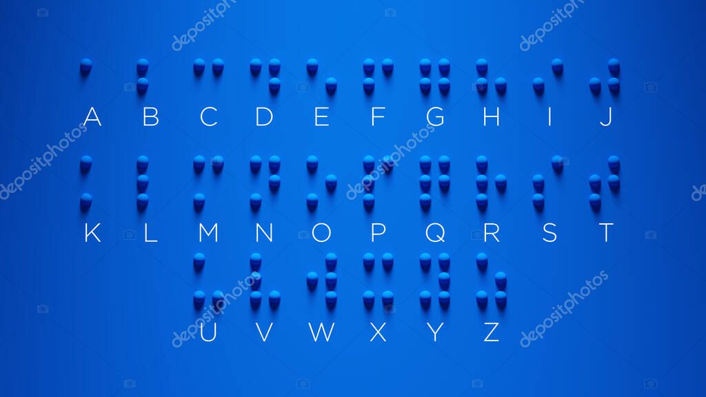 Guía del alfabeto Braille A-Z Símbolo del sistema de escritura con ...