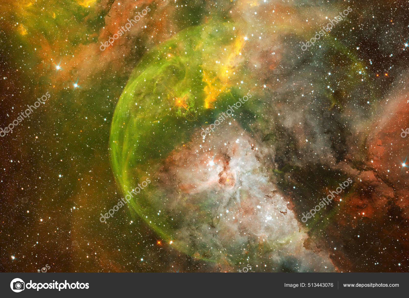 Outer Space Cosmic Landscape Nebula Elements Image Furnished Nasa ...