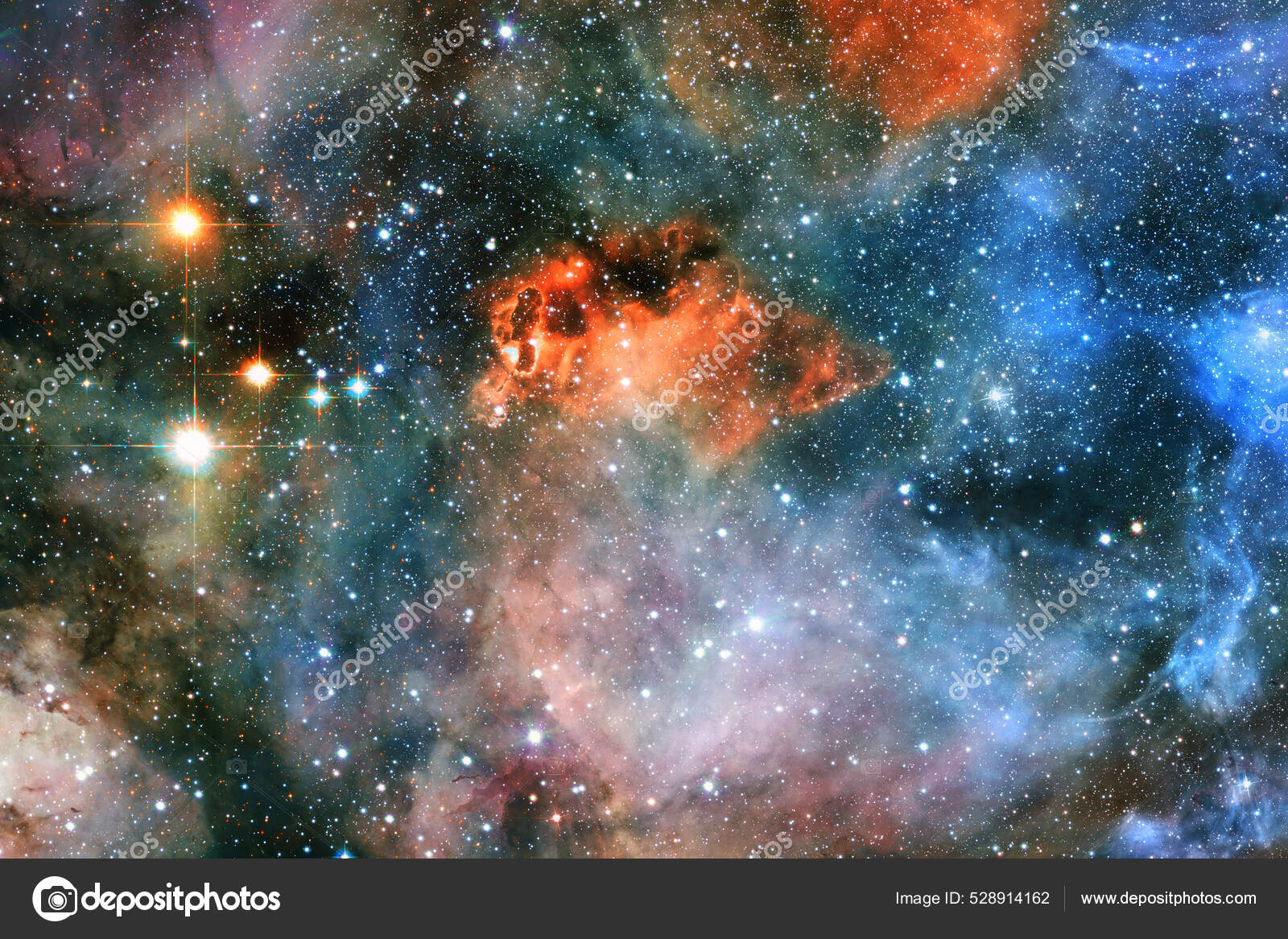 Cluster Stars Starfield Nebula Elements Image Furnished Nasa — Stock ...