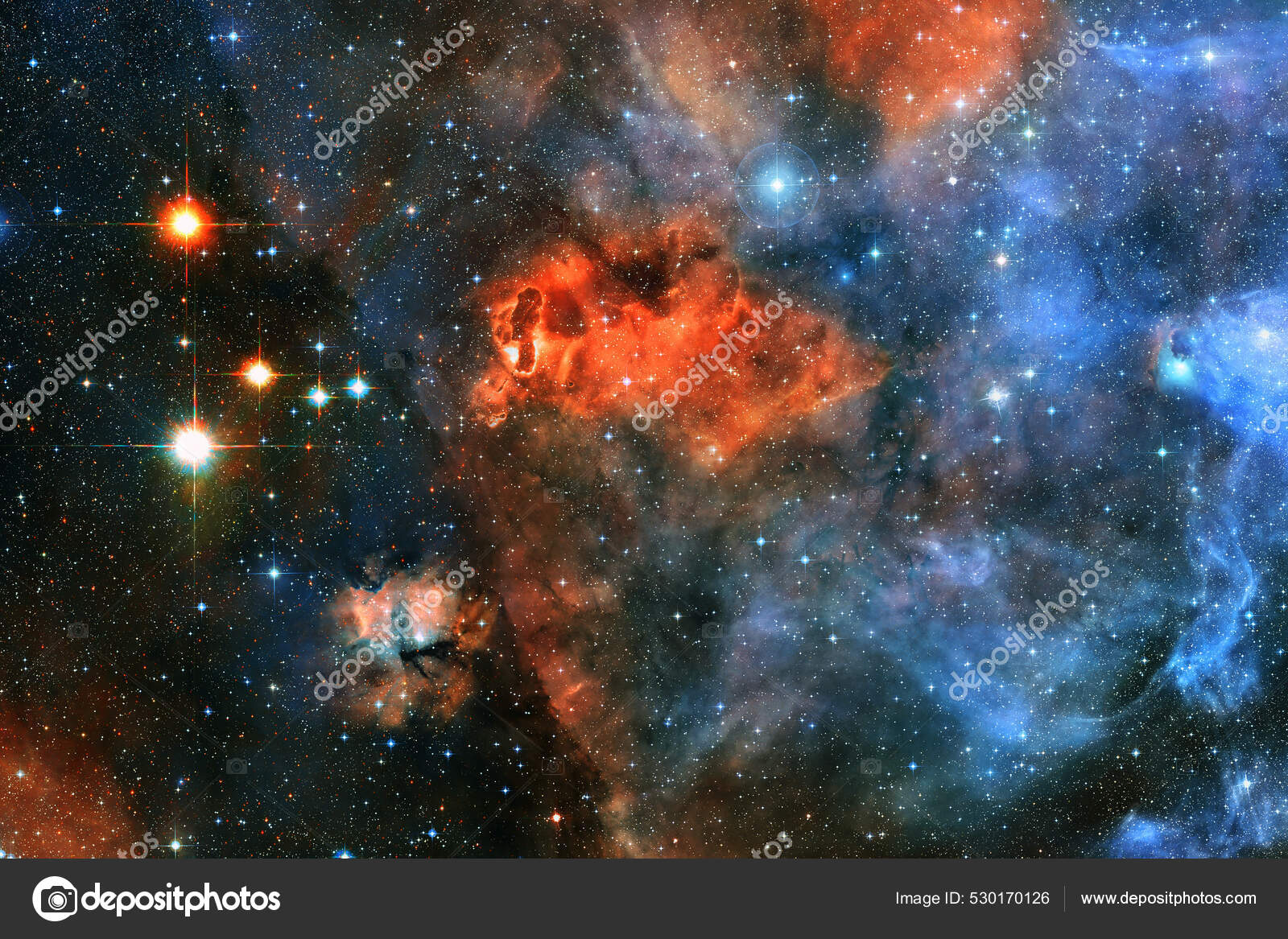 Outer Space Cosmic Landscape Nebula Elements Image Furnished Nasa ...