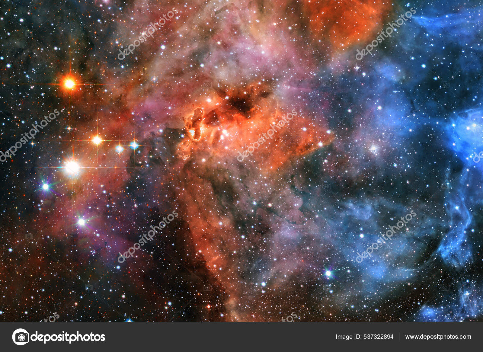 Cluster Stars Starfield Nebula Elements Image Furnished Nasa — Stock ...