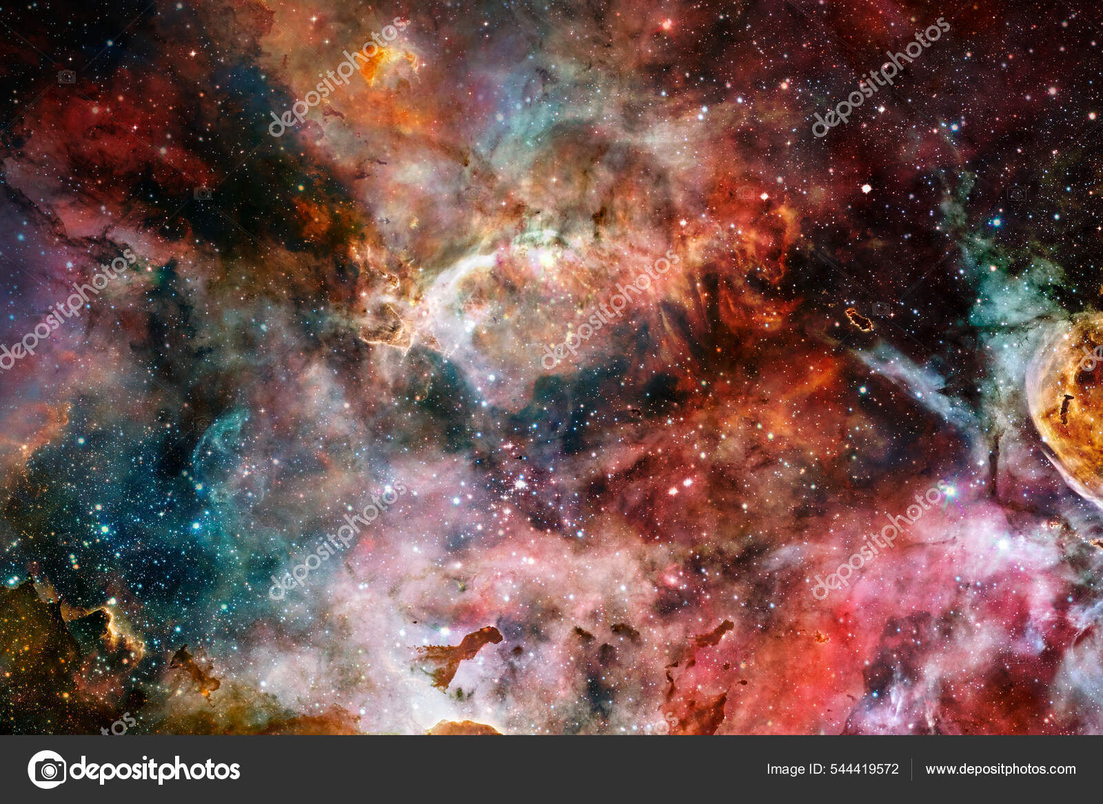 Outer space art. Starfield. Elements of this image furnished by NASA ...