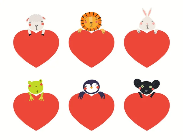 Animales con corazón imágenes de stock de arte vectorial | Depositphotos