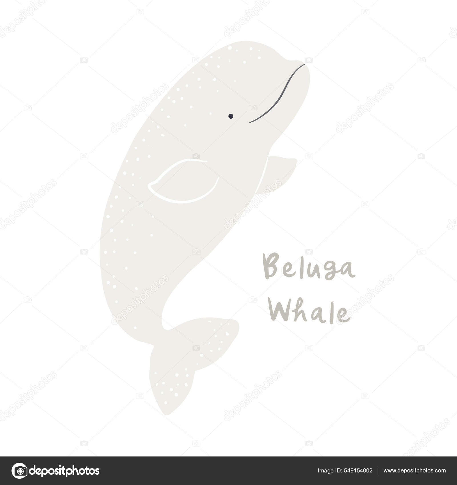 Cute cartoon beluga whale, isolated on white Stock Vector by ©Maria ...
