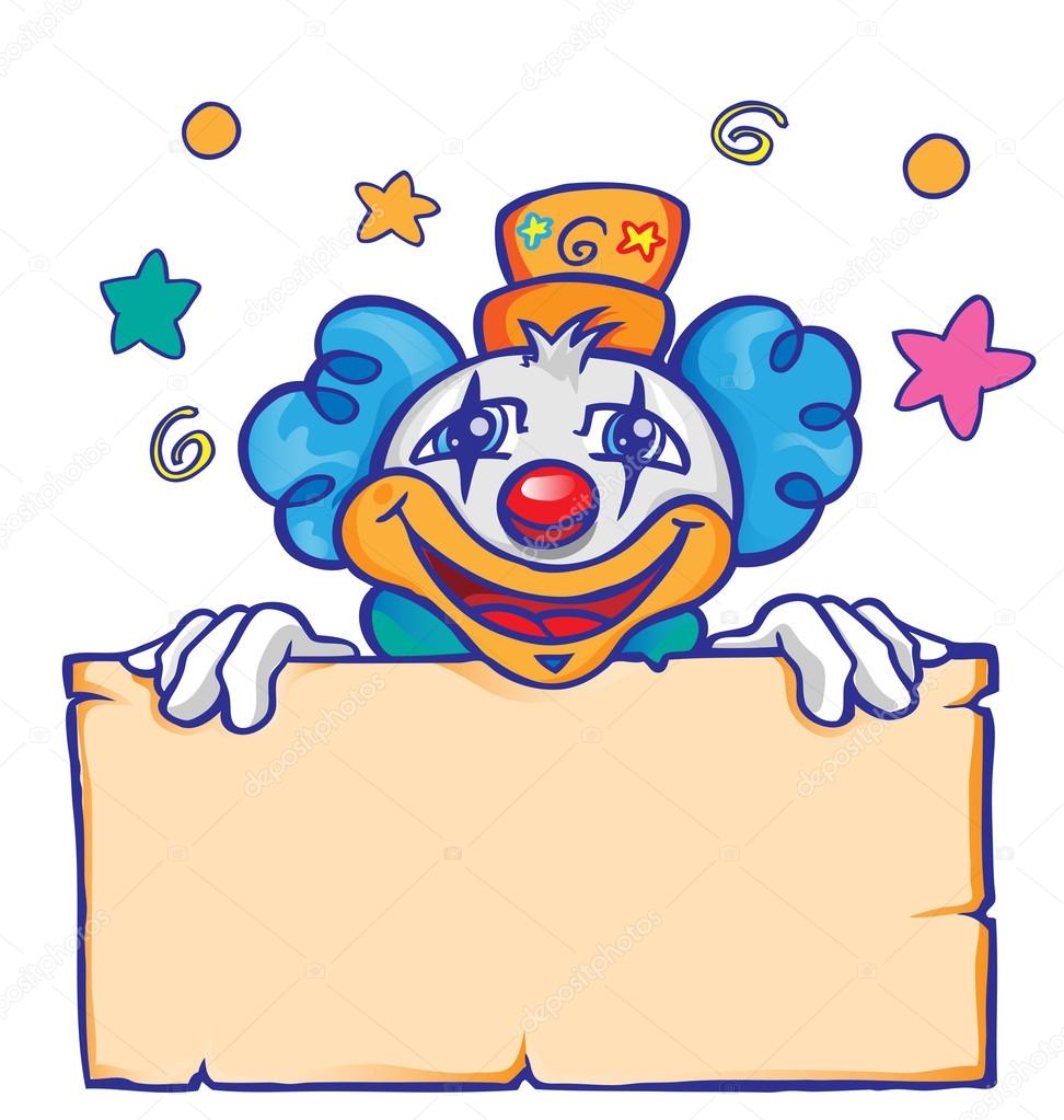Clown with banner Stock Vector Image by ©Doom.ko #26094457