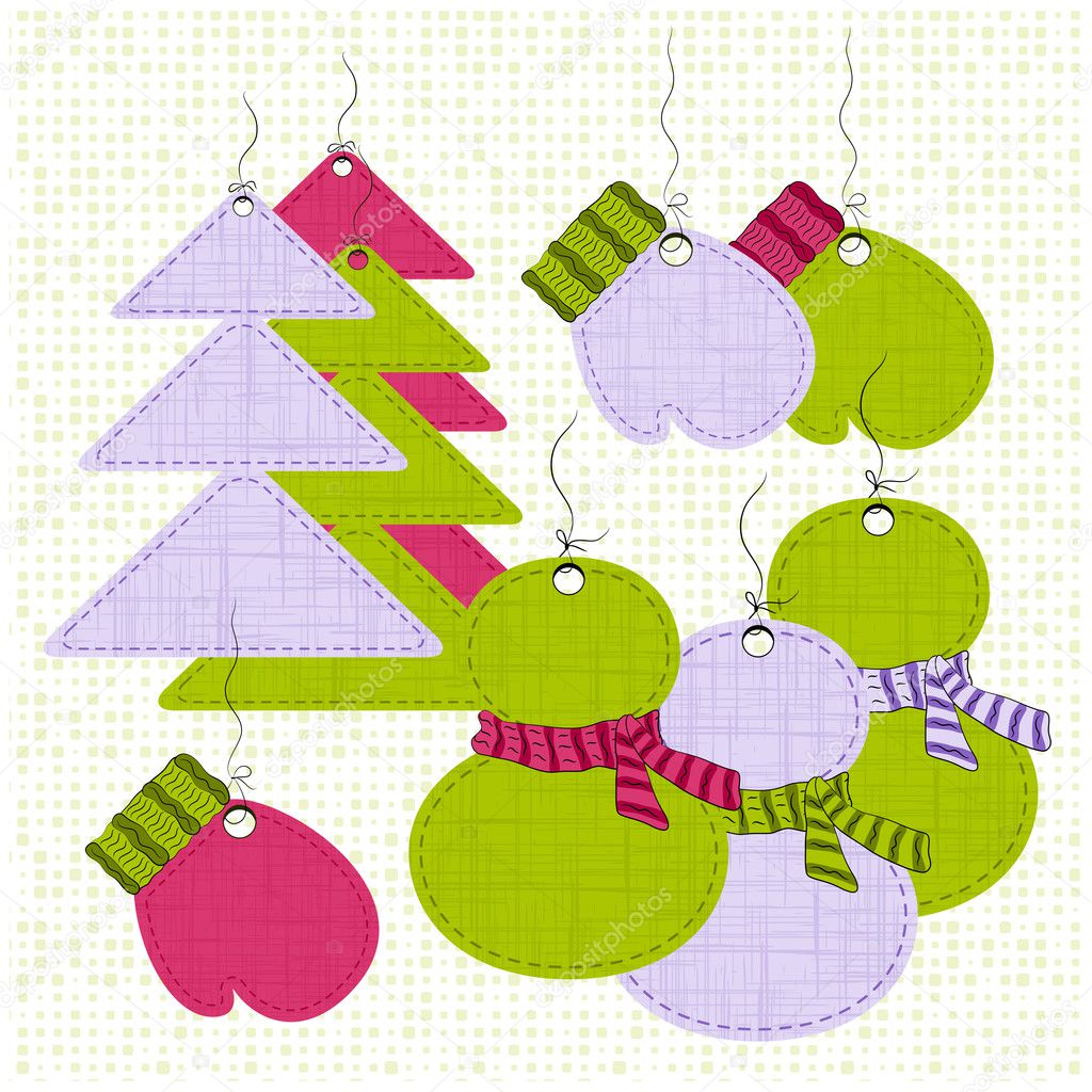 Set de etiquetas navideñas Vector de stock por ©Zubroffka 15919705