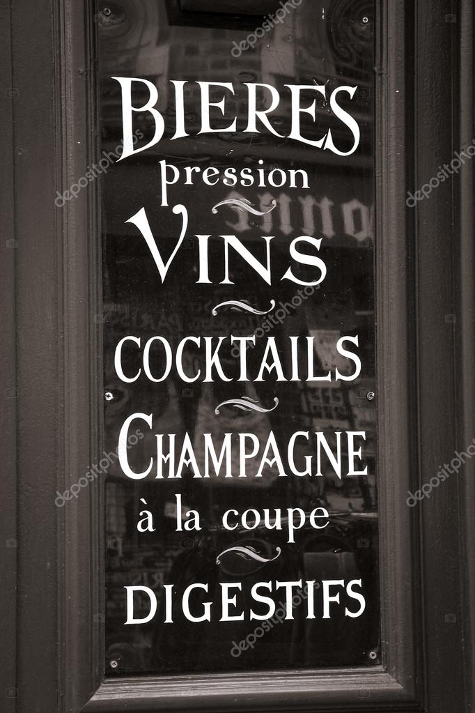 Old fashioned cafe menu sign in Paris Stock Photo by ©dmussman 41260085