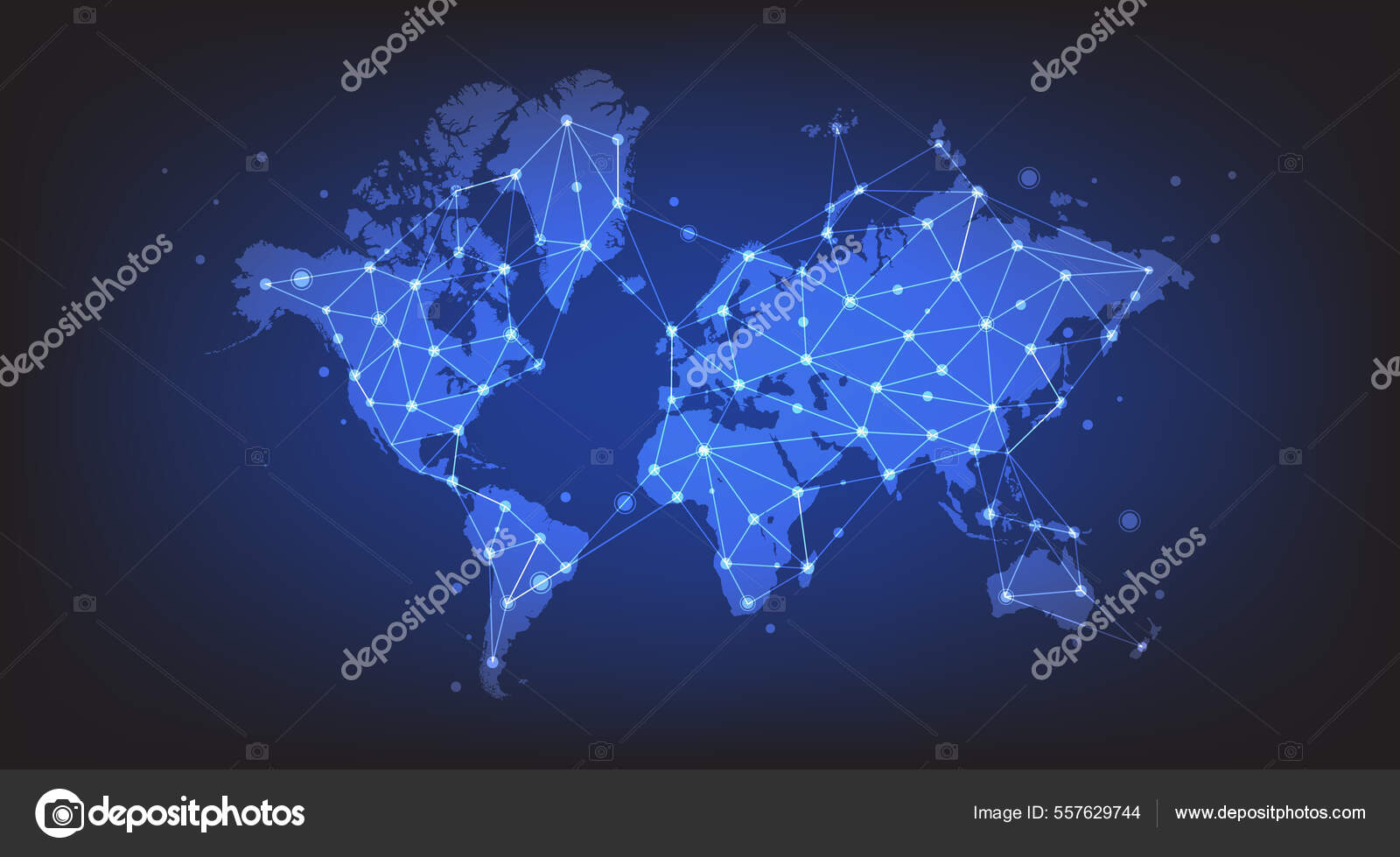Resumen Red Mundial Mapas Red Social Global Líneas Luminosas Símbolos ...