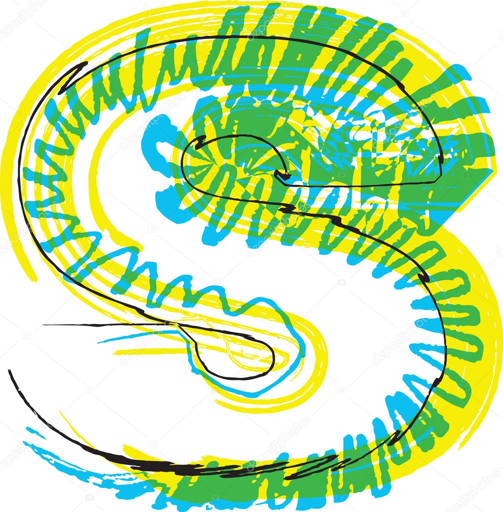 Fuente dibujada a mano. CARTA S Vector de stock #31023473 de ©aroas
