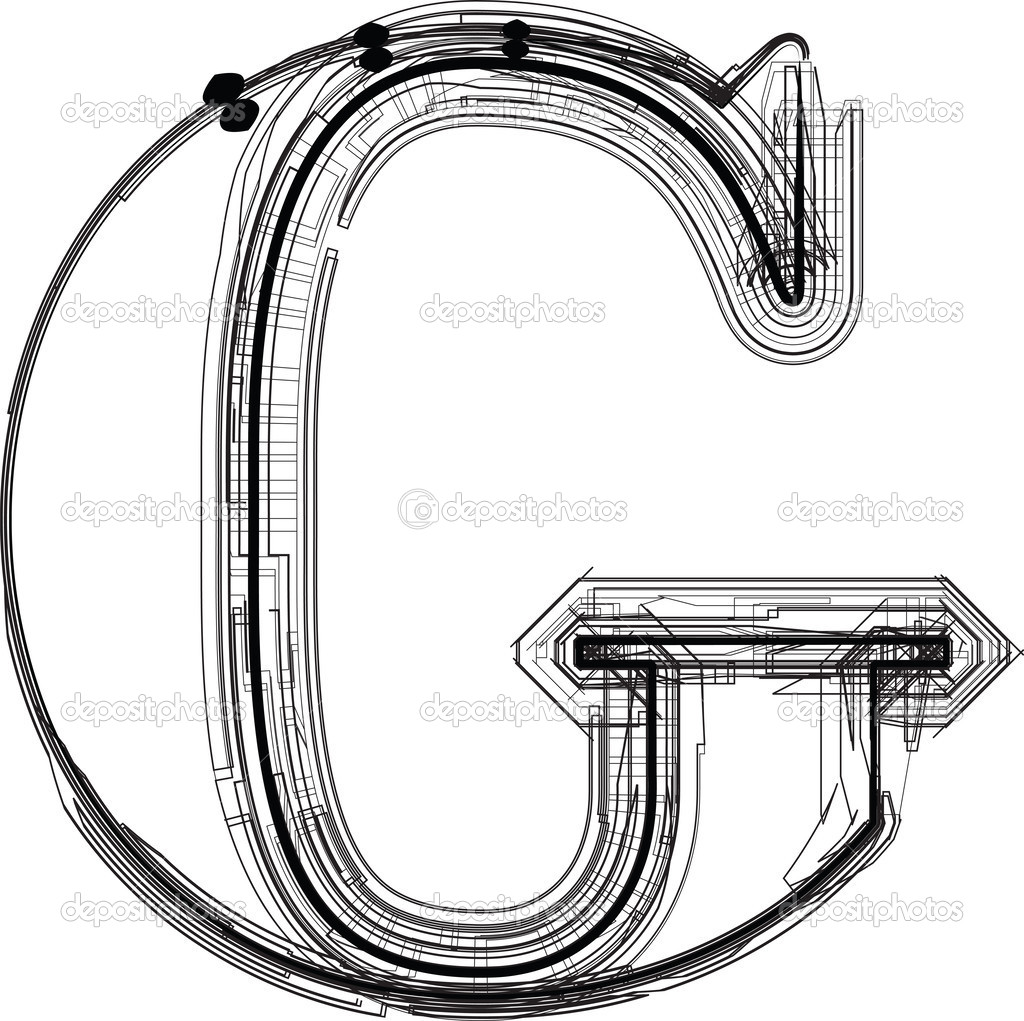Technological font. LETTER G Stock Vector by ©aroas #32819875
