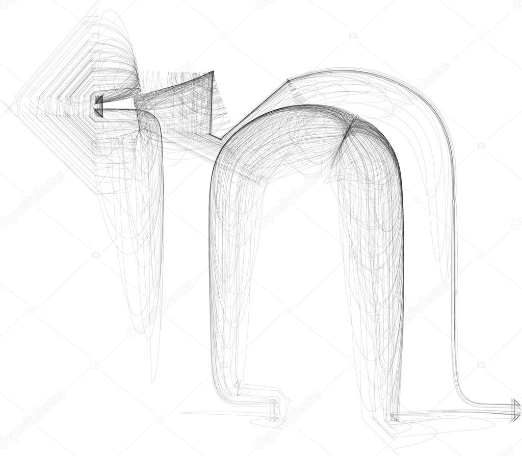 Hand draw font. LETTER n. Vector illustration Stock Vector by ©aroas ...