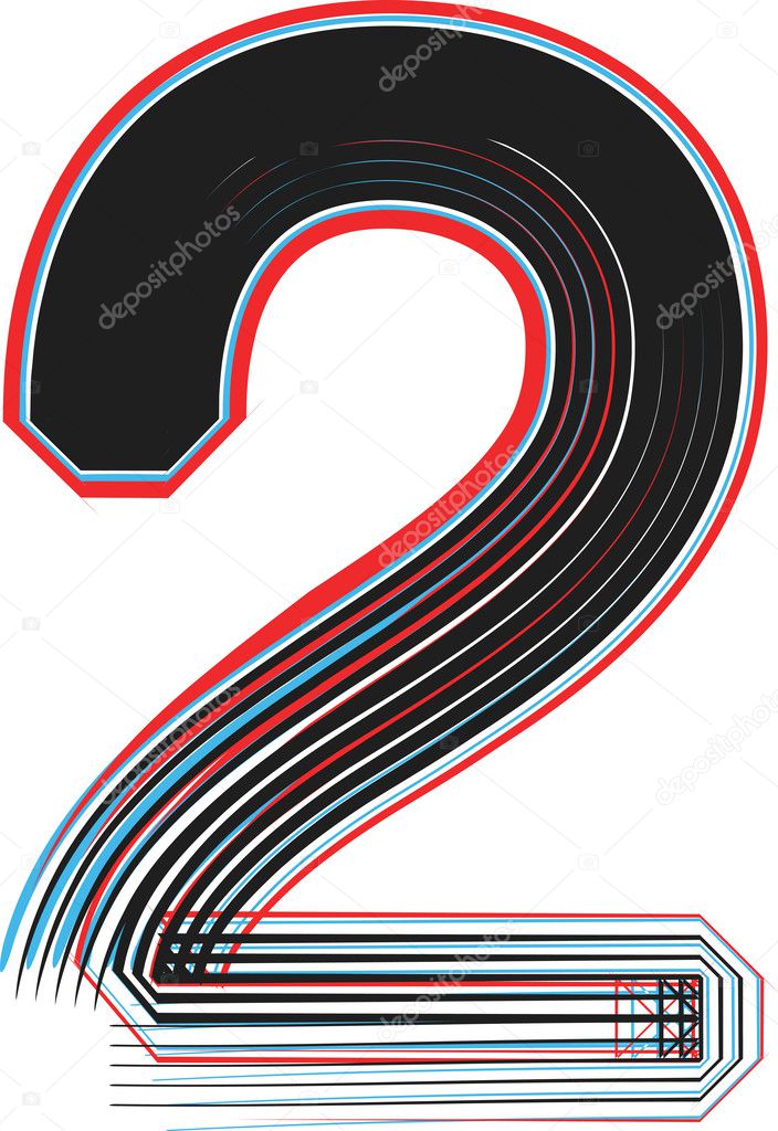 Font illustration NUMBER 2 Stock Vector by ©aroas 39125959