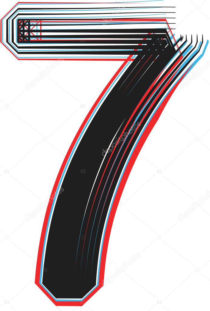 Font illustration NUMBER 7 Stock Vector by ©aroas 39126507