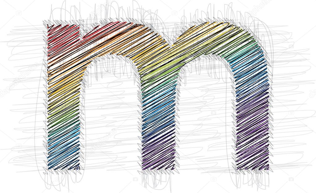 Fuente Hand drawn LETTER m Vector de stock #39942425 de ©aroas