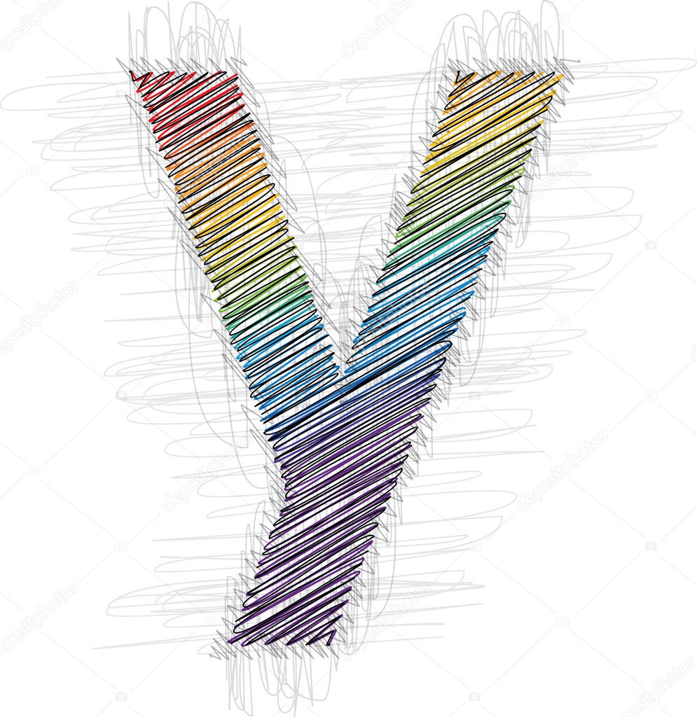 Hand drawn font LETTER y Stock Vector by ©aroas 39944435