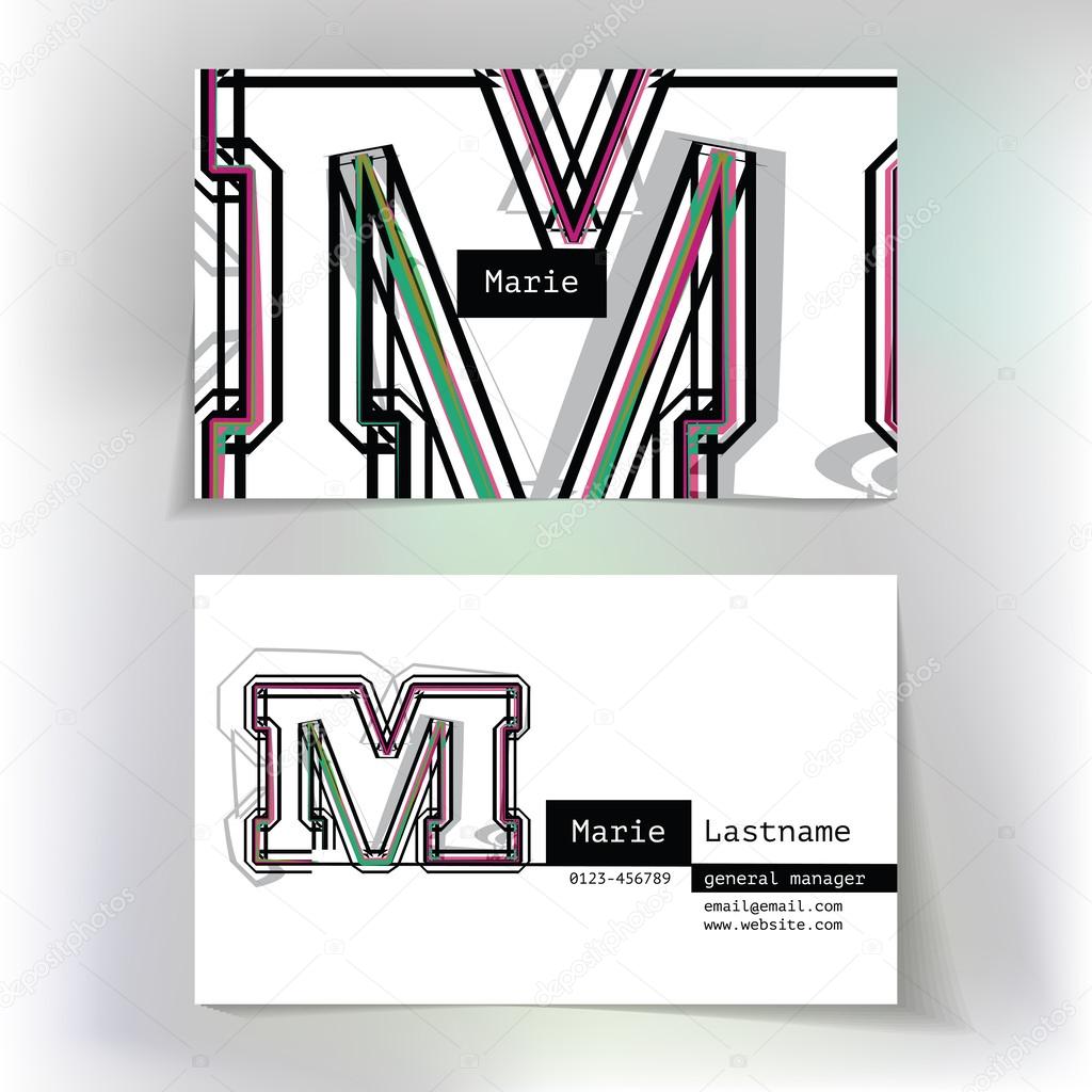 Business card design with letter M Stock Vector Image by ©aroas #42300067