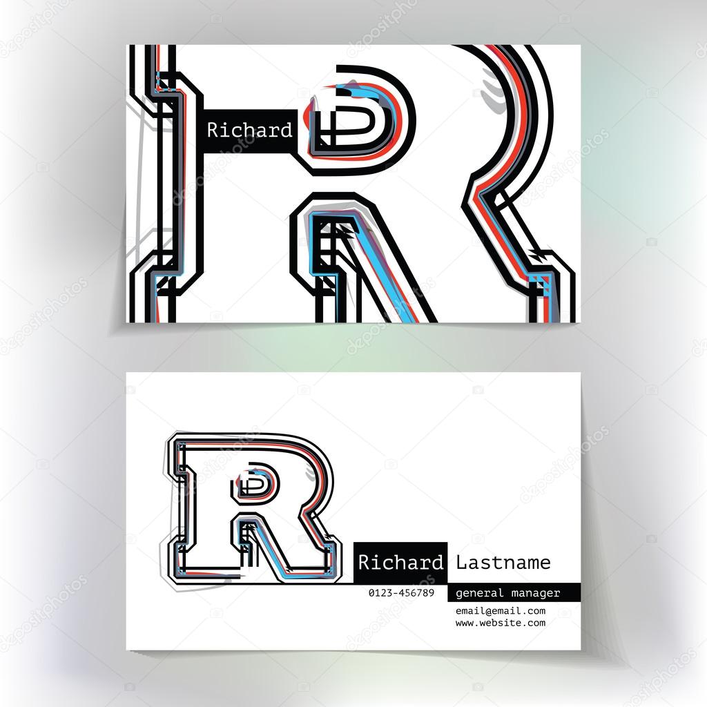 Business card design with letter R Stock Vector Image by ©aroas #42300487