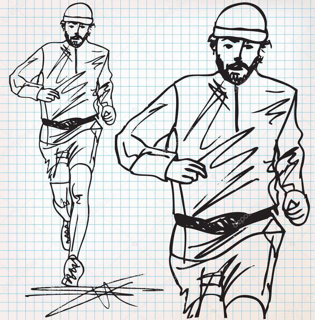 Male runner sketch illustration Stock Vector Image by ©aroas #48117439
