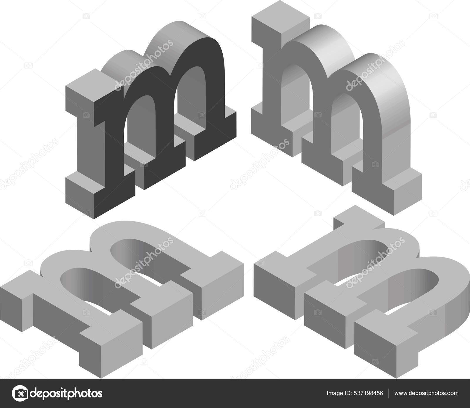 Surat Isometric Template Untuk Membuat Logo Emblem Monogram Hitam Dan ...