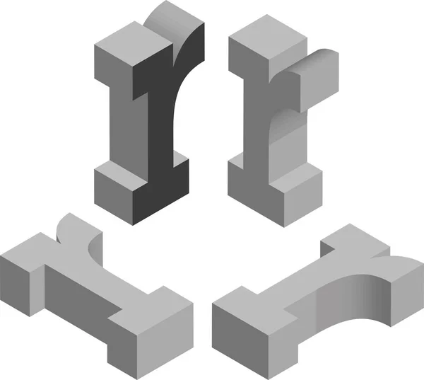 Isometric Letter Template Creating Logos Emblems Monograms Black White ...