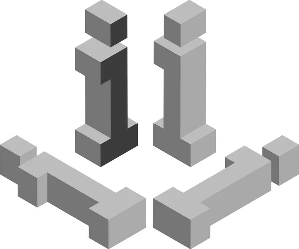 Isometric Letter Template Creating Logos Emblems Monograms Black White ...