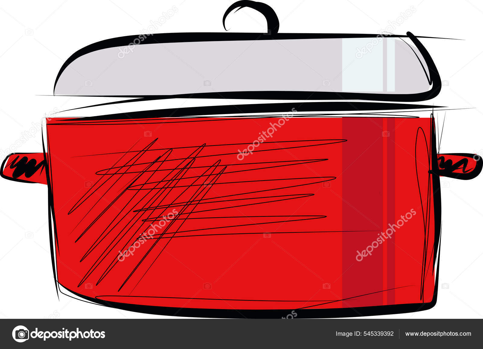 Sketch Casserole Dish White Background Vector Illustration Stock Vector ...