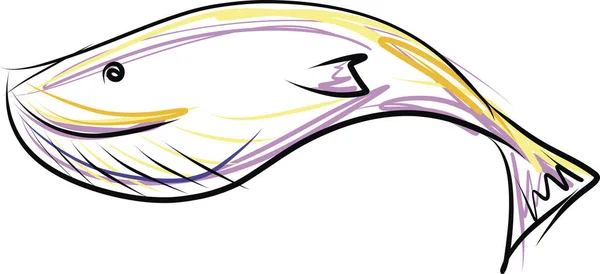 Colorful Hand Drawn Cute Fish Sketch Style Vector Illustration Stock ...