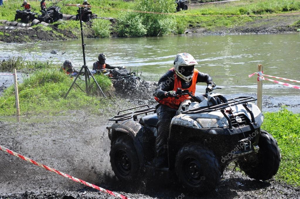Russian championship trophy raid among ATVs and motorcycles — Stock ...