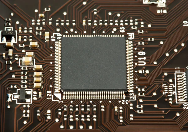 Laptop chip on mother board closeup - Stock Image - Everypixel