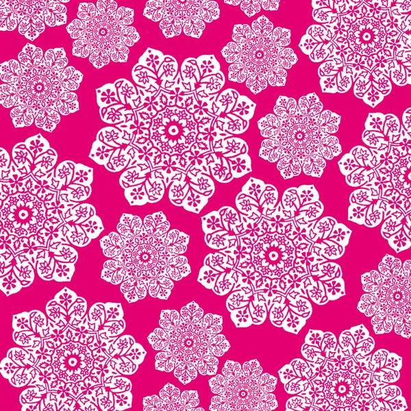 Hot Pink & White Floral Batik - Stock Image - Everypixel