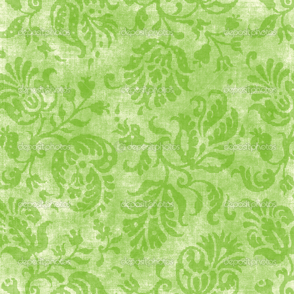 Lime Green Damask Pattern